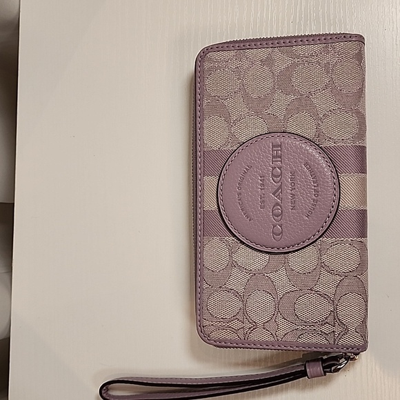 Coach | Bags | Coach Dempsey Large Phone Wallet In Signature Jacquard ...